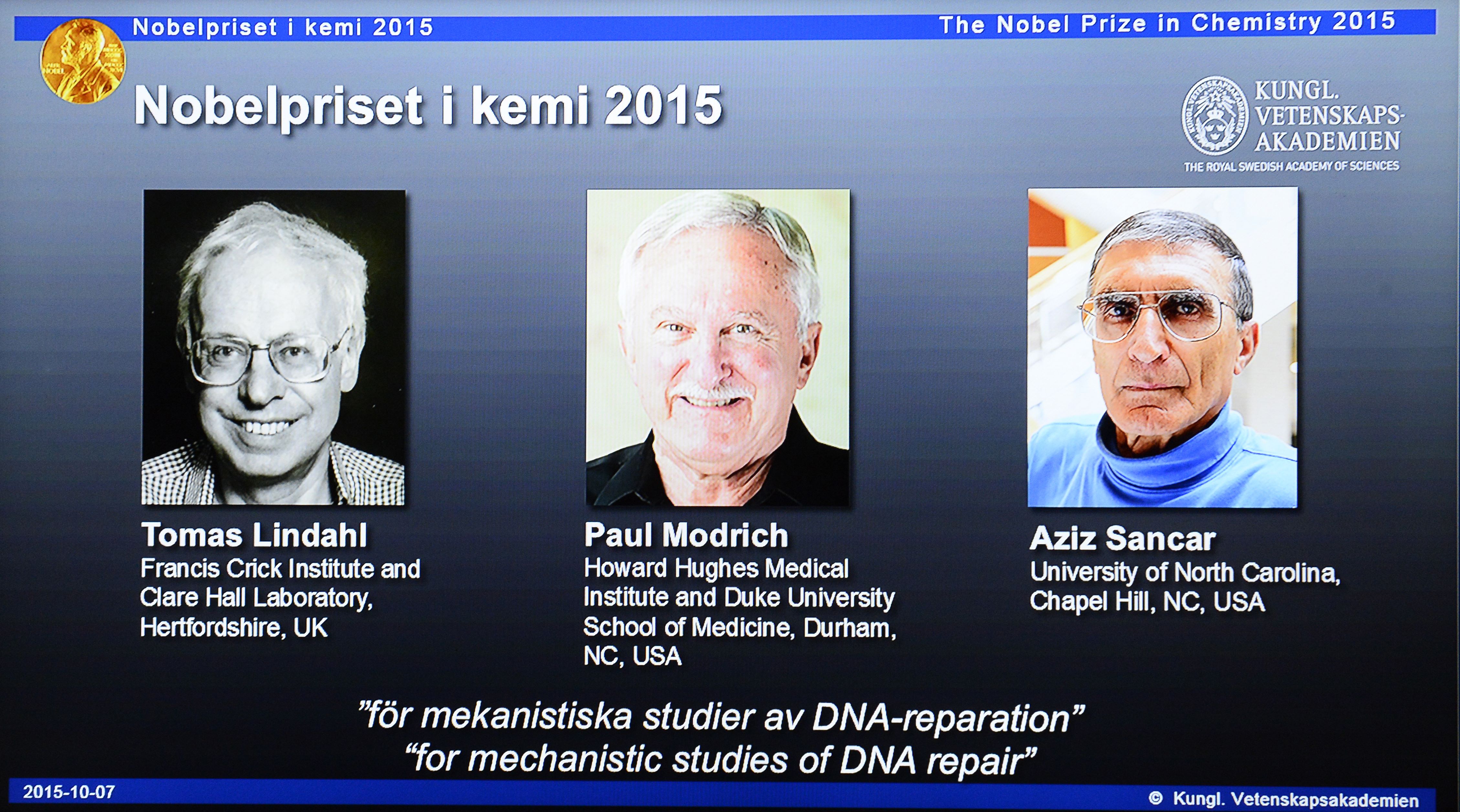 Nobelpriset i kemi 2015 – Tomas Lindahl gjorde avgörande forskning vid ...